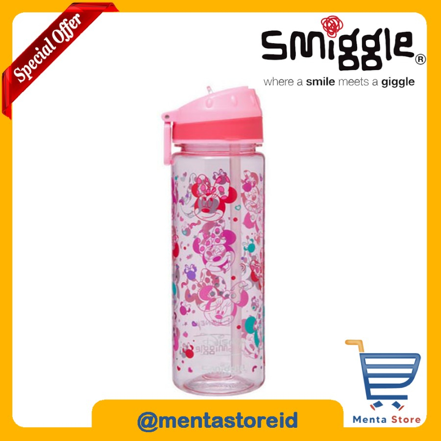 Jual SMIGGLE Minnie Drink Up Plastic Bottle Original - Botol - Pink ...