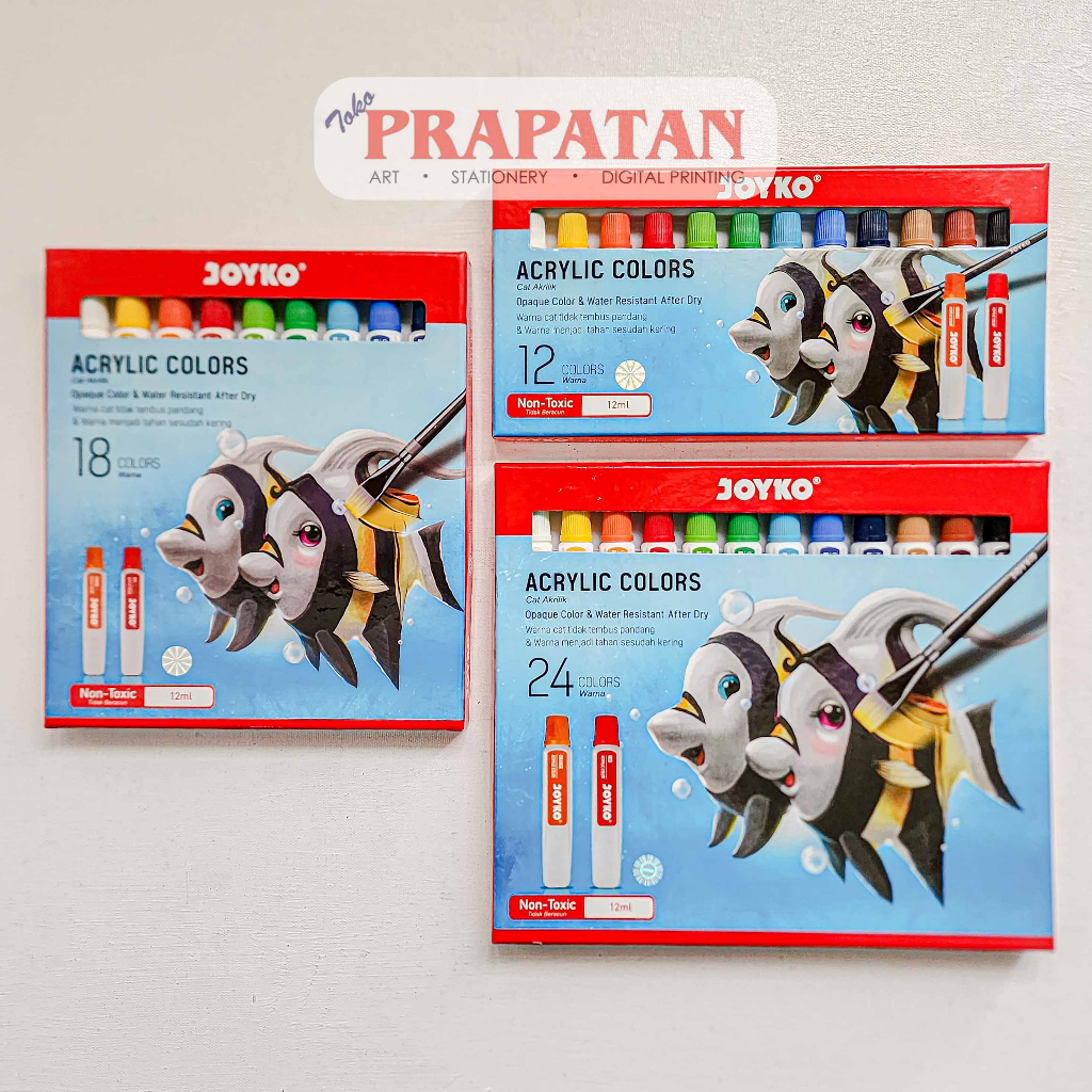 Jual Cat Akrilik Set Joyko 12ml | Joyko Acrylic Set | Shopee Indonesia