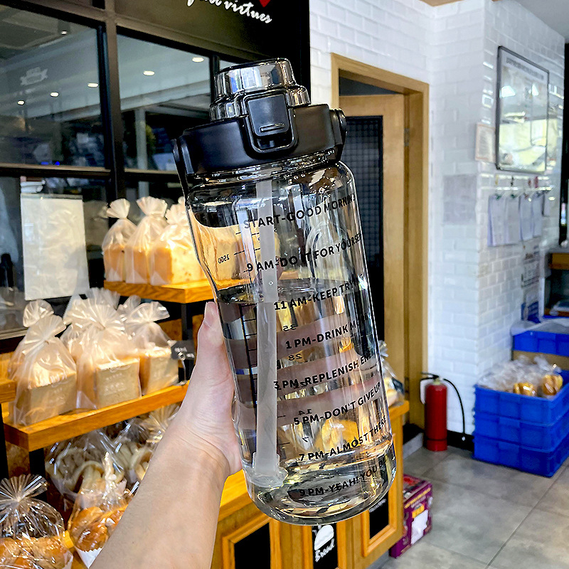 Jual Botol Minum Korea Viral BENING DAN Pelangi 2 LITER Penanda Waktu ...