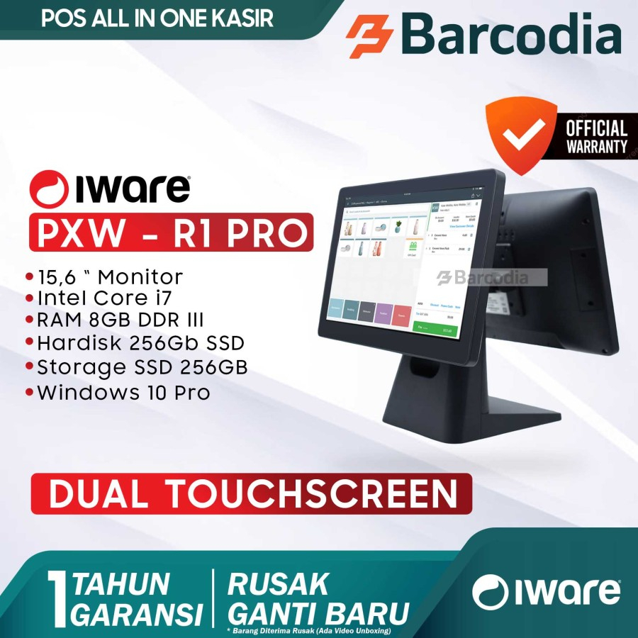 Jual MESIN KASIR ALL IN ONE DUAL TOUCHSCREEN POS SYSTEM PXW-R1 PRO 8/256GB | Shopee Indonesia