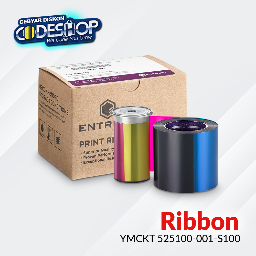 Jual Entrust Sigma EM1 EM2D Ribbon Color YMCKT 250 Prints 525100-001 ...