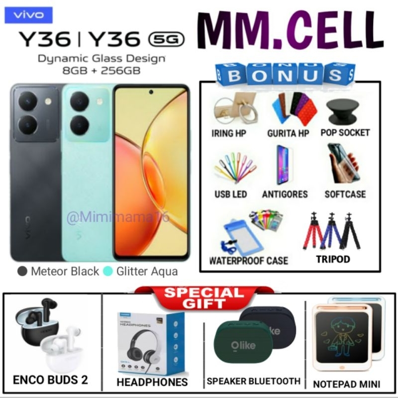 Jual VIVO Y36 5G RAM 8/256 | VIVO Y36 4G 8/256 GARANSI RESMI VIVO | Shopee Indonesia