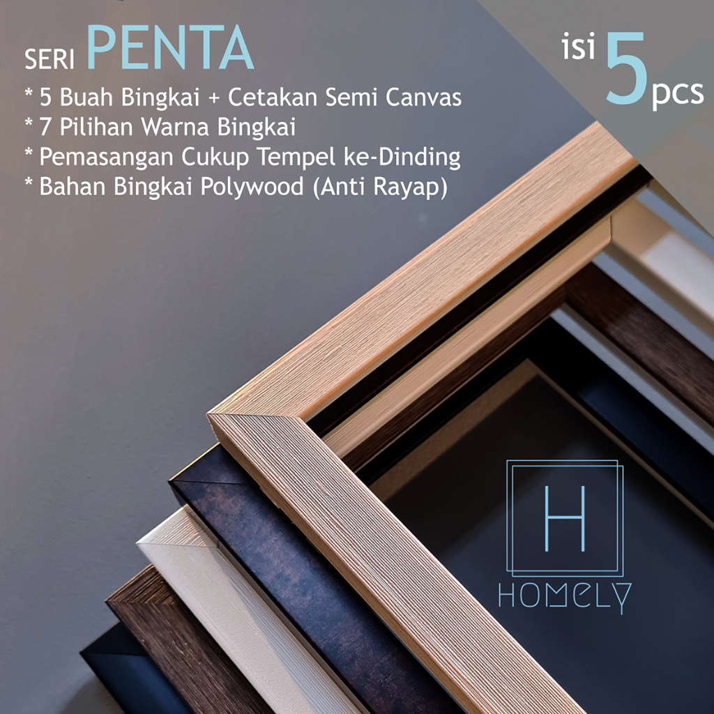 Jual 5 Buah Bingkai + Cetak Semi Canvas Ukuran 20x20cm atau 8x8inch ...