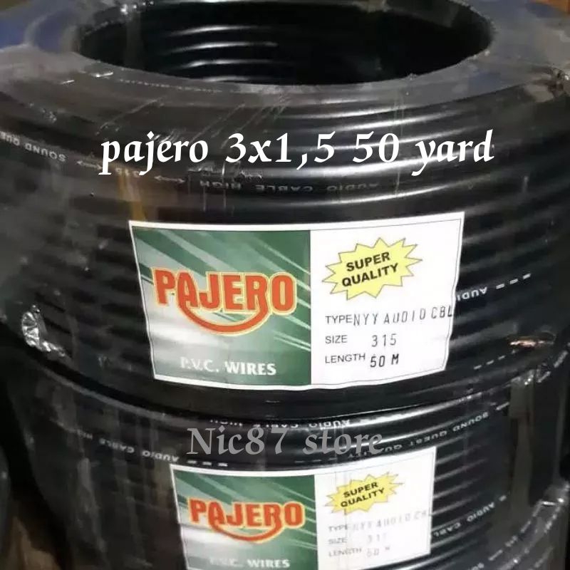 Jual kabel listrik PAJERO 3x1,5 panjang 50yard kabel serabut isi 3 ...