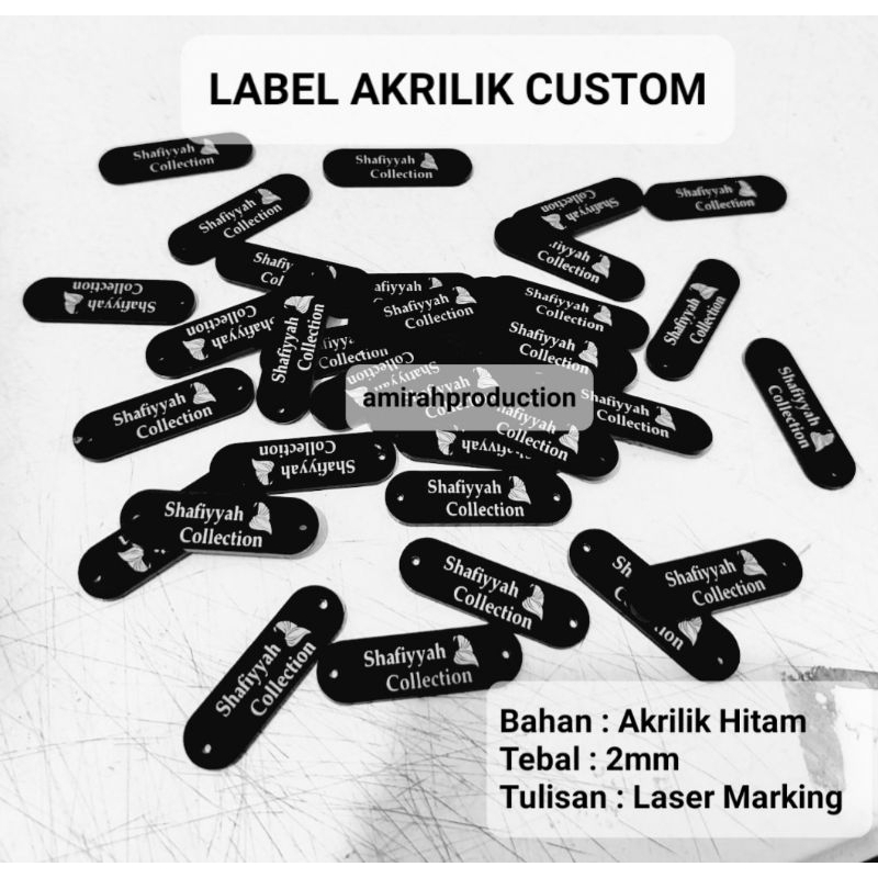 Jual Label Akrilik Hitam 2mm Marking, Label Hijab, Label Baju, Label ...