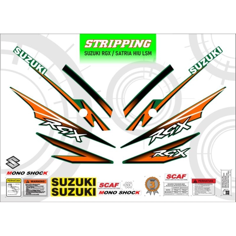 Jual DEKAL STICKER STRIPING SUZUKI RGX /SATRIA HIU | Shopee Indonesia