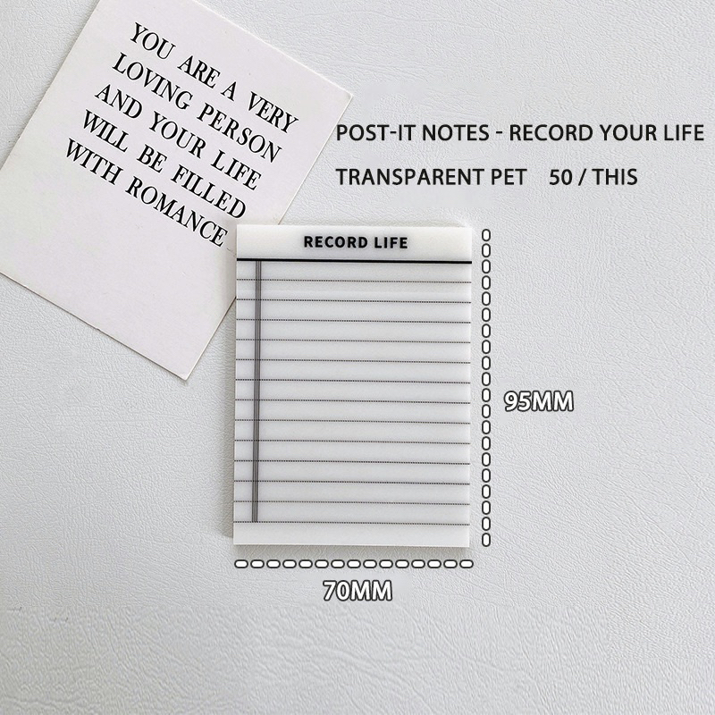 Jual sticky note isi 50 lembar notes catatan kecil memo TRANSPARAN ...