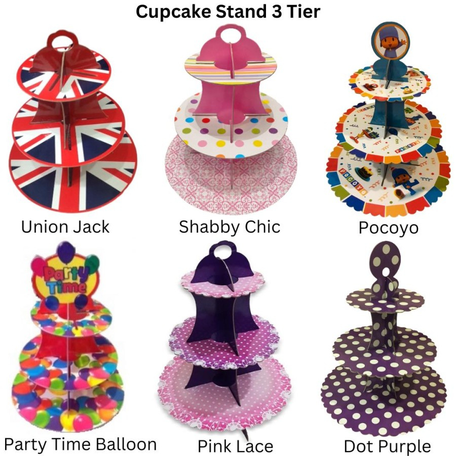 Jual Cupcake Stand / Dessert / Snack Stand 3 Tier / Tempat Cupcake 3 ...