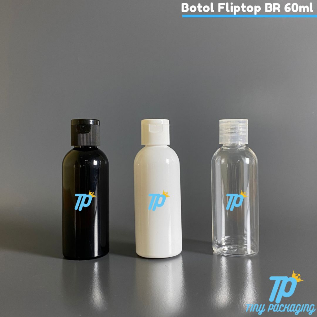 Jual Botol Fliptop 60 ml | Botol Fliptop Neck18 60 ml BR | Botol Plastik PET | Shopee Indonesia