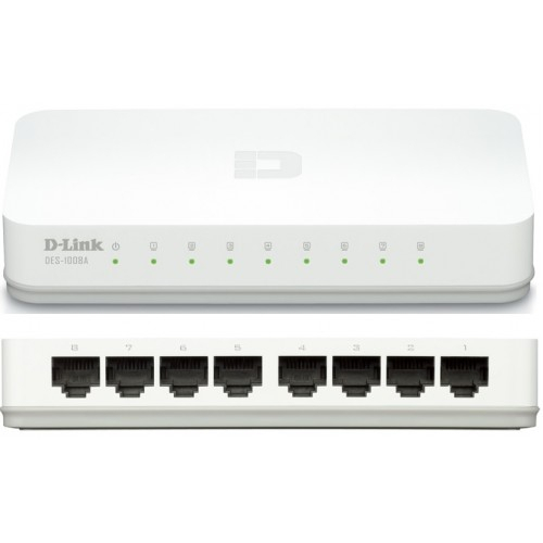 Jual Switch Hub Desktop D-Link 8 Port DES-1008C Garansi Resmi 100mbps ...