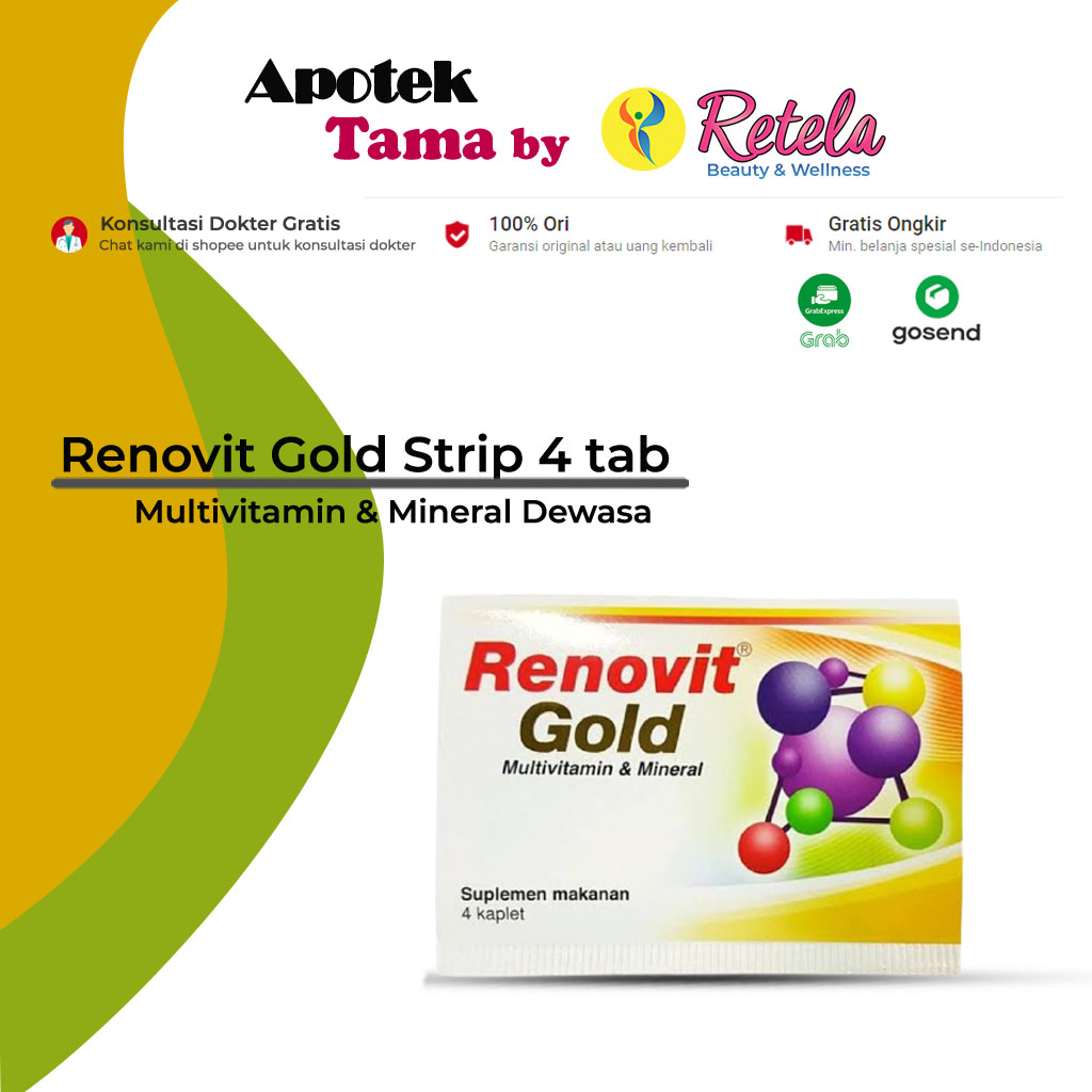 Jual RENOVIT GOLD STRIP 4 KAPLET | Shopee Indonesia