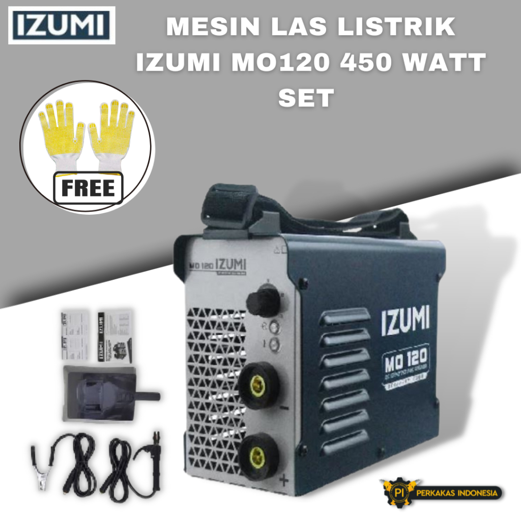 Jual Mesin Las Listrik IZUMI MO 120 450 Watt SET Travo Las Listrik Inverter MO120 450W Welding ...