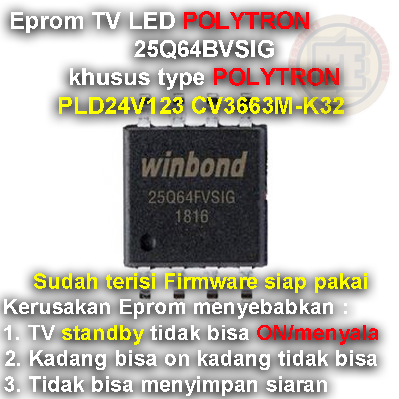 Jual Ic Eprom Firmware TV POLYTRON PLD24V123 CV3663M-K32 | Shopee Indonesia