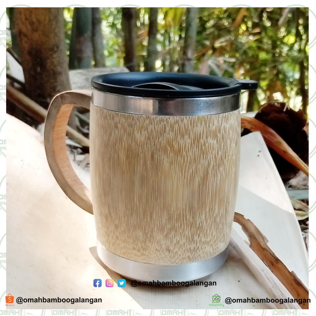 Jual Mug / Cangkir / Gelas Bambu Stainless Ukuran Besar Souvenir Unik ...