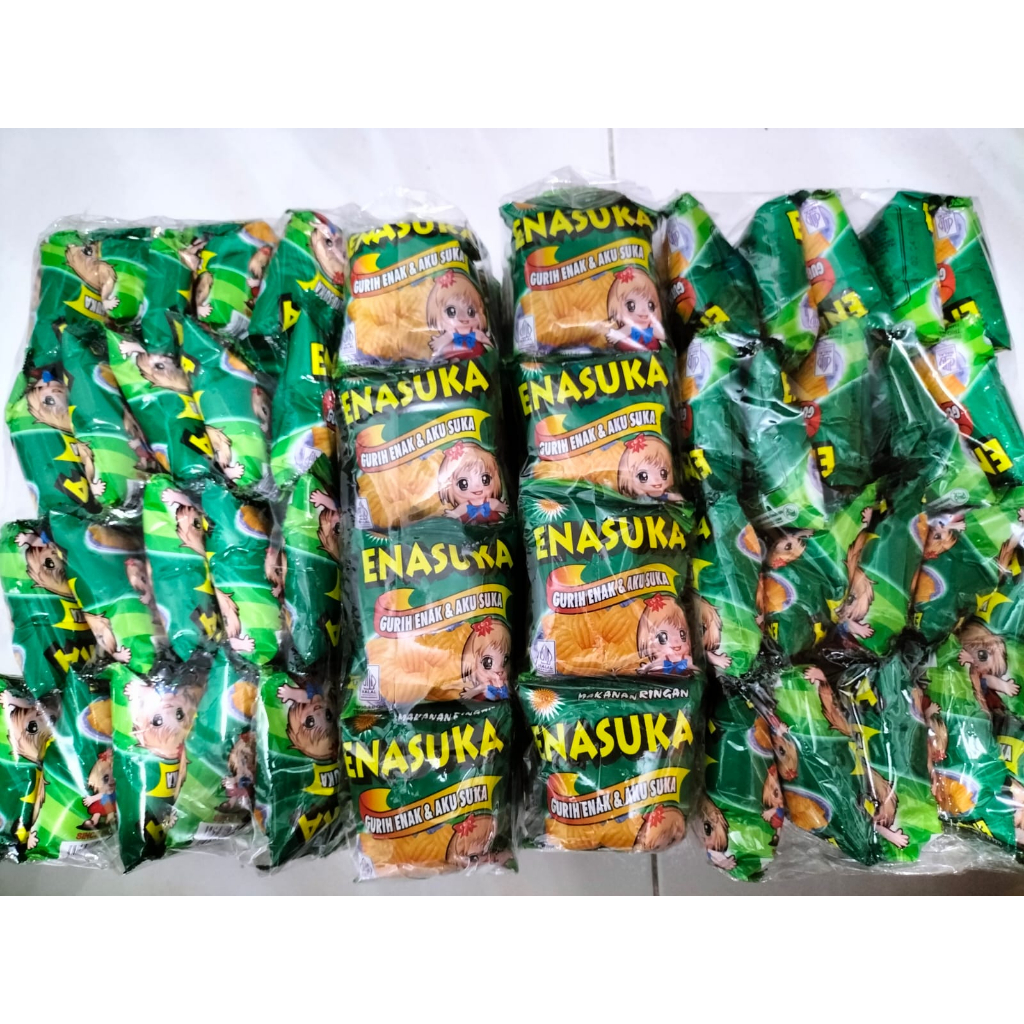 Jual Snack Jadul Kerupuk Enasuka 1 pack isi 20 bungkus kecil/pang pang ...