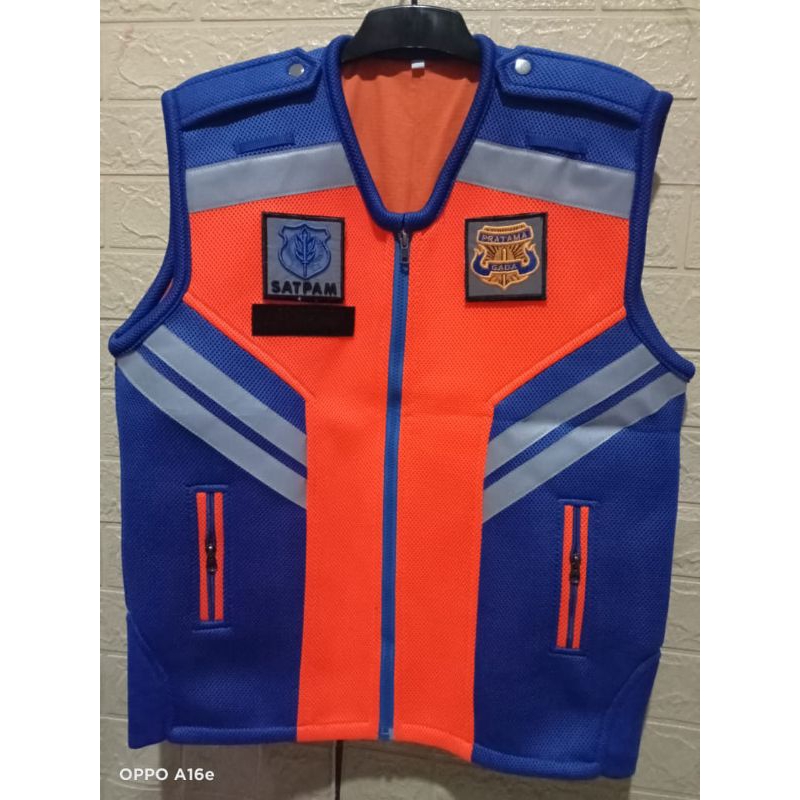 Jual Rompi Satpam Rompi Security Oren Biru PREMIUM | Shopee Indonesia