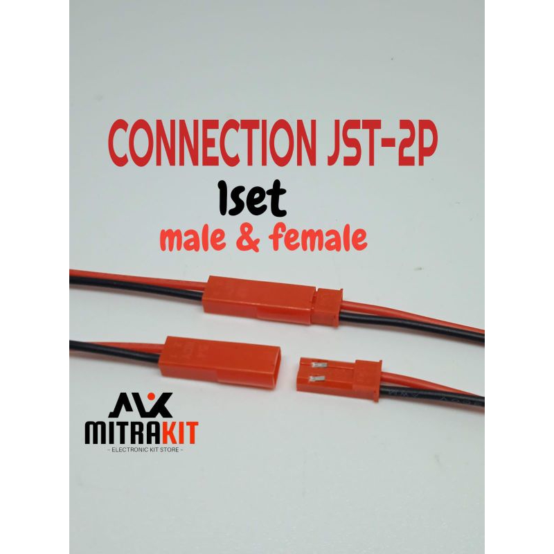 Jual JST 2PIN connector male female 10cm Cable battery lipo 2pin ...