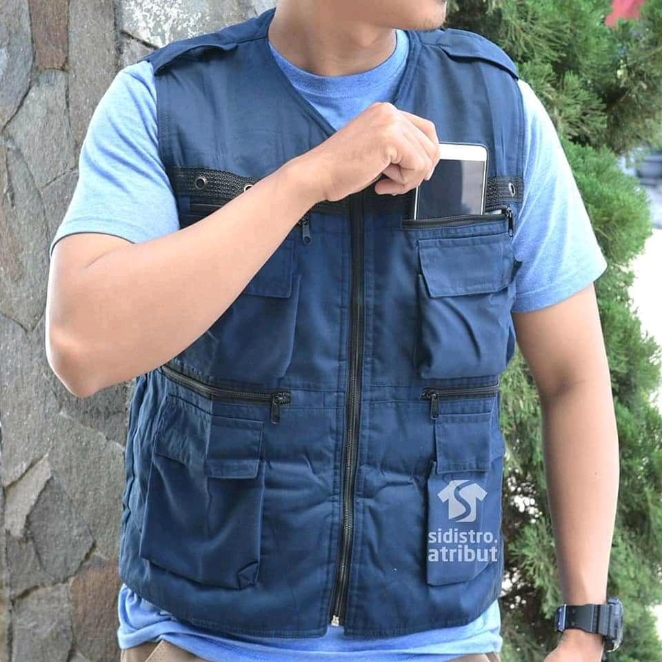 Jual Jaket - Rompi Hitam Drill - Lapangan Pria - Cowok - Mancing ...