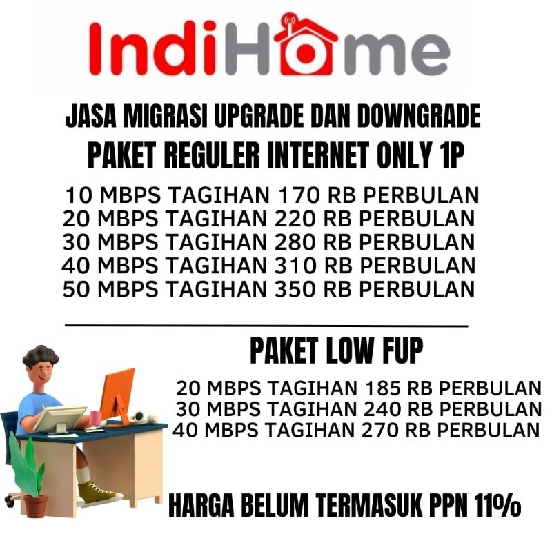 Jual MIGRASI 10-50 MBPS INDIHOME 1P INET ONLY || MIGRASI SPEED INDIHOME ...