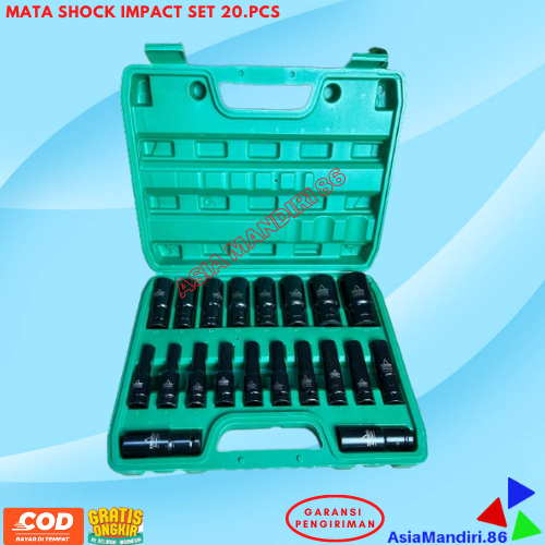Jual Mata Sock Extention Impact Socket 20 pcs 1/2 Inch Impact Socket ...