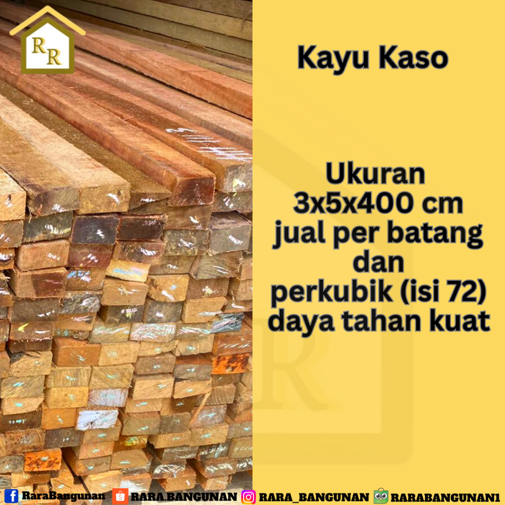 Jual JUAL KAYU KASO/ BALOK KAYU UKURAN 4X6 DAN 3X5 PERKUBIK | Shopee ...