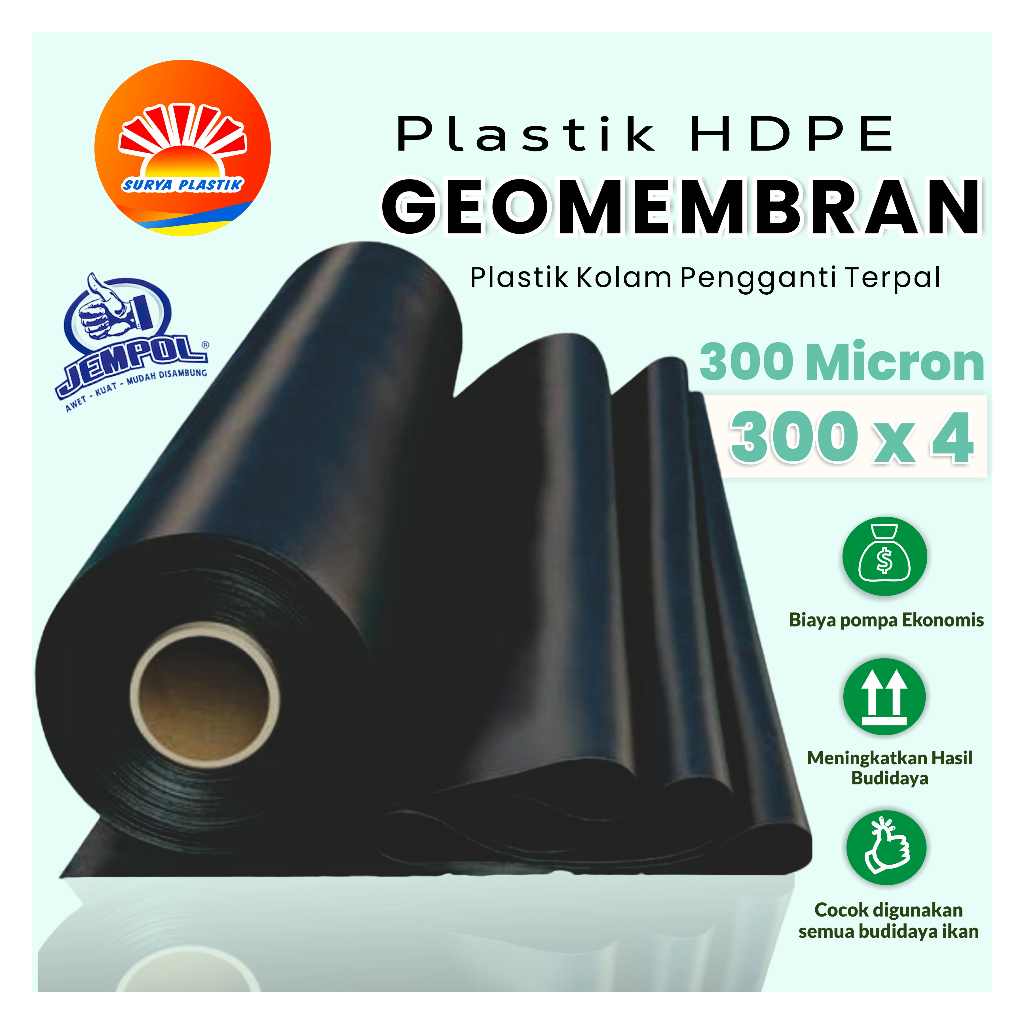 Jual Geomembran HDPE Tebal 300 Micron Lebar 4 Meter | Shopee Indonesia