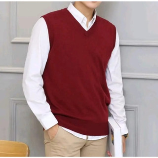 Jual Rompi Rajut Pria Korean Style - Rompi rajut polos - vest knit ...