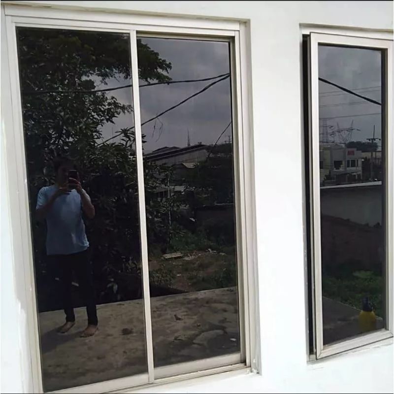 Jual stiker kaca film hitam ryben riben untuk rumah, gedung, sticker ...