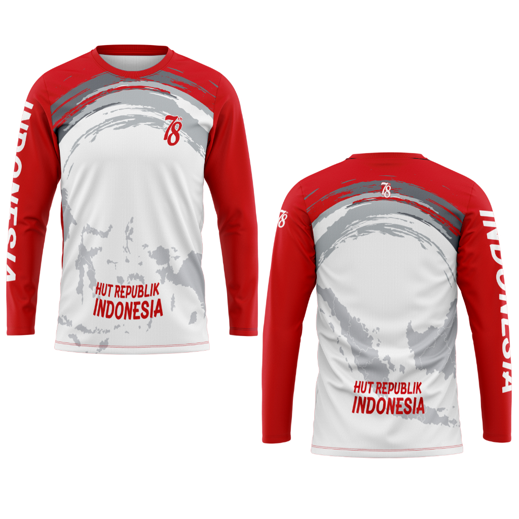Jual KAOS T-SHiRT PRIA/WANITA 17 AGUSTUS 2023 - Baju HUT RI KE 78 Merah Putih Long Slevee ...