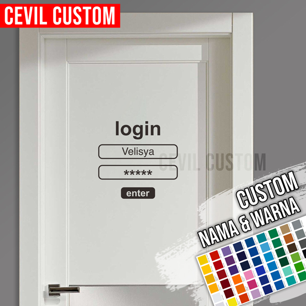 Jual Stiker Pintu Custom / Login Wall Art Door Sticker Custom | Shopee ...