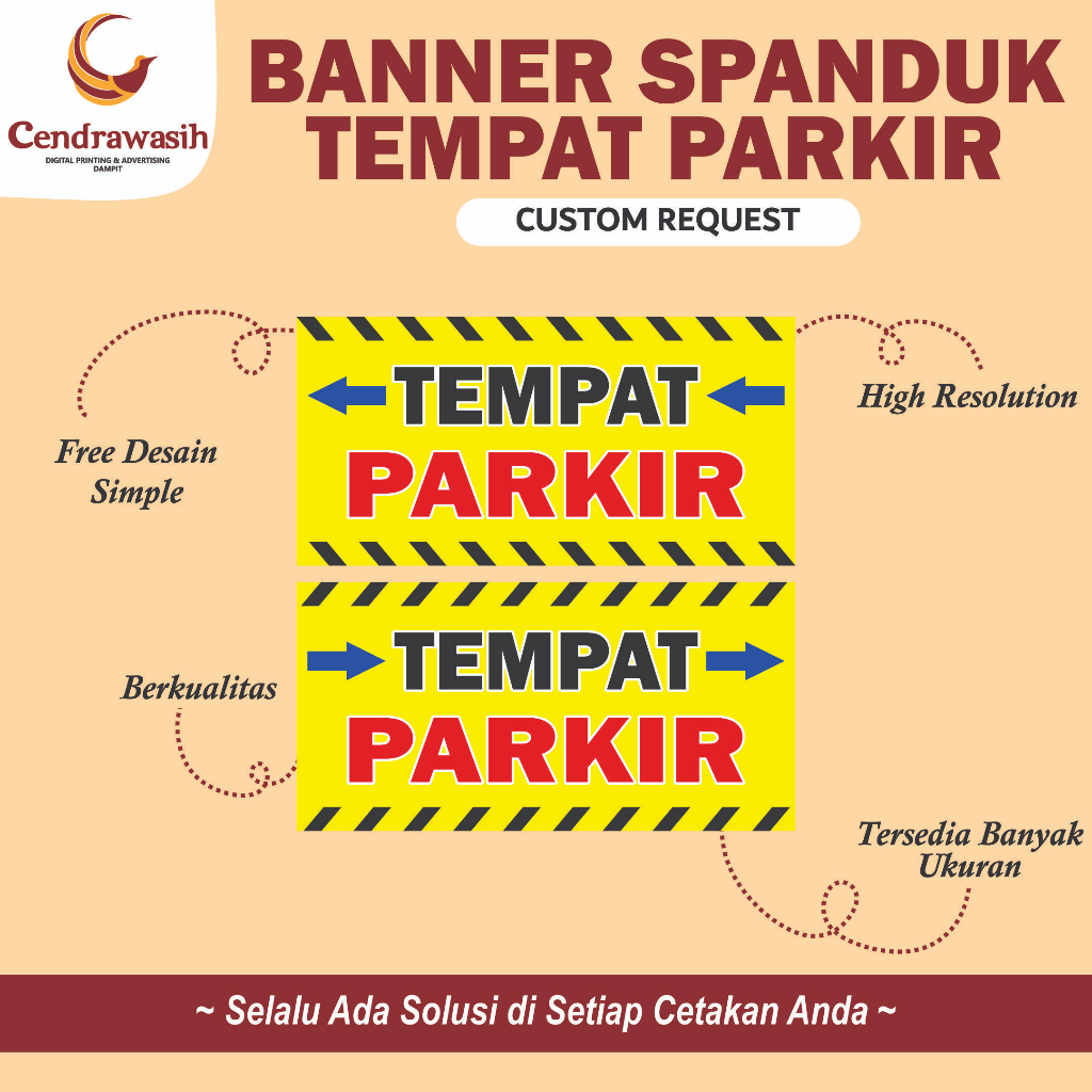 Jual BANNER SPANDUK TEMPAT PARKIR / SPANDUK PARKIR / BANNER PETUNJUK ...