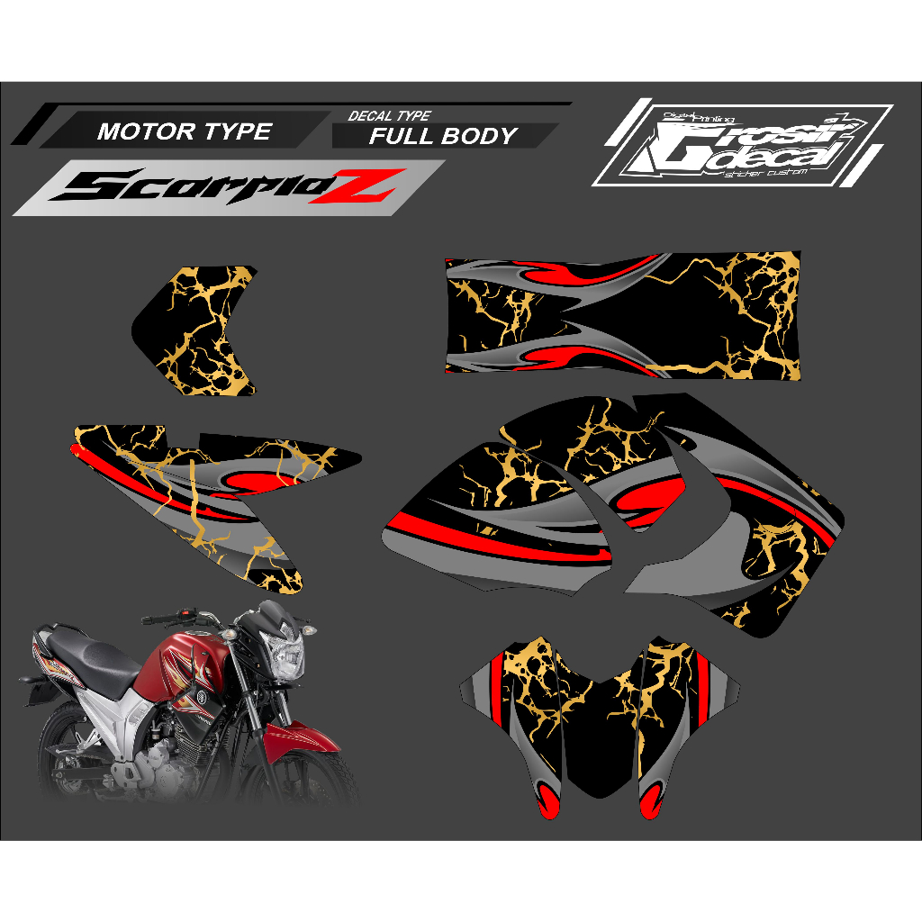 Jual Stiker Striping Yamaha Scorpio New Fullbody Sticker Striping ...