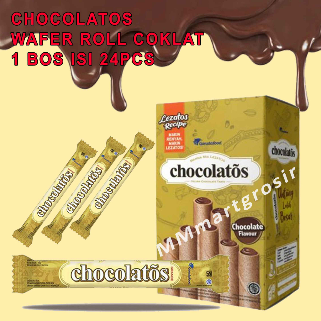 Jual Chocolatos / Wafer Roll / Wafer Cokelat / 1box Isi 20pcs / 16gr ...