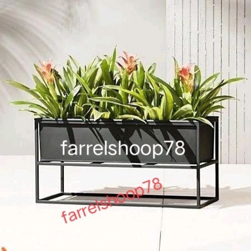 Jual pot bunga kotak/standing pot besi model kotak panjang/tempat vas ...