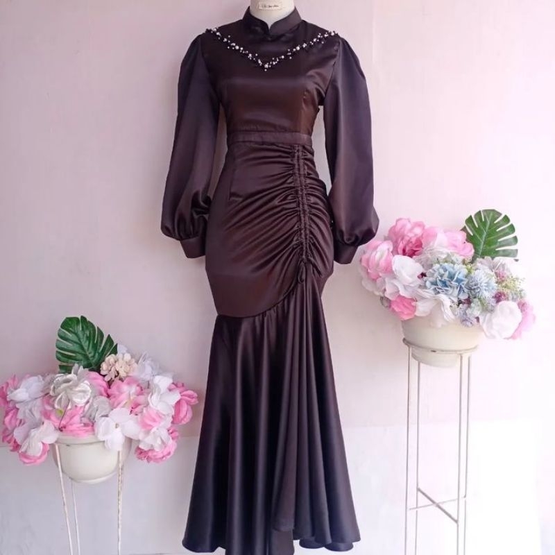 Jual Dress kondangan serut wanita terbaru model elegan kekinian ootd ...