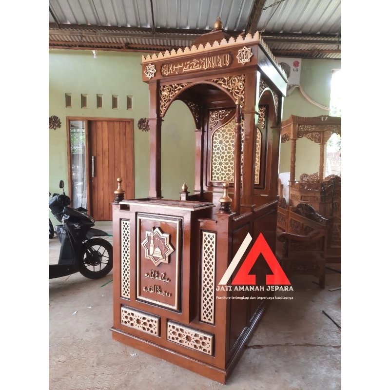 Jual mimbar masjid minimalis, mimbar masjid kayu jati, mimbar masjid ...