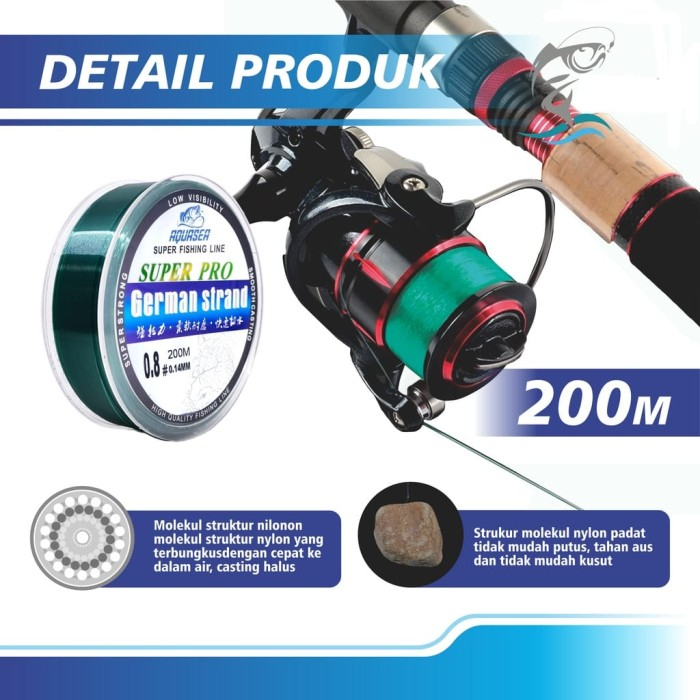 Jual Senar German 200m Pancing Invisible Germany Strand Super Pro ...