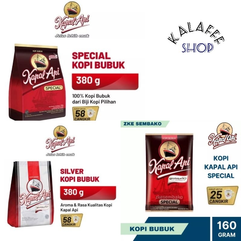 Jual Kapal Api Special Merah kopi bubuk kopi pilihan 380G / 160 gr ...