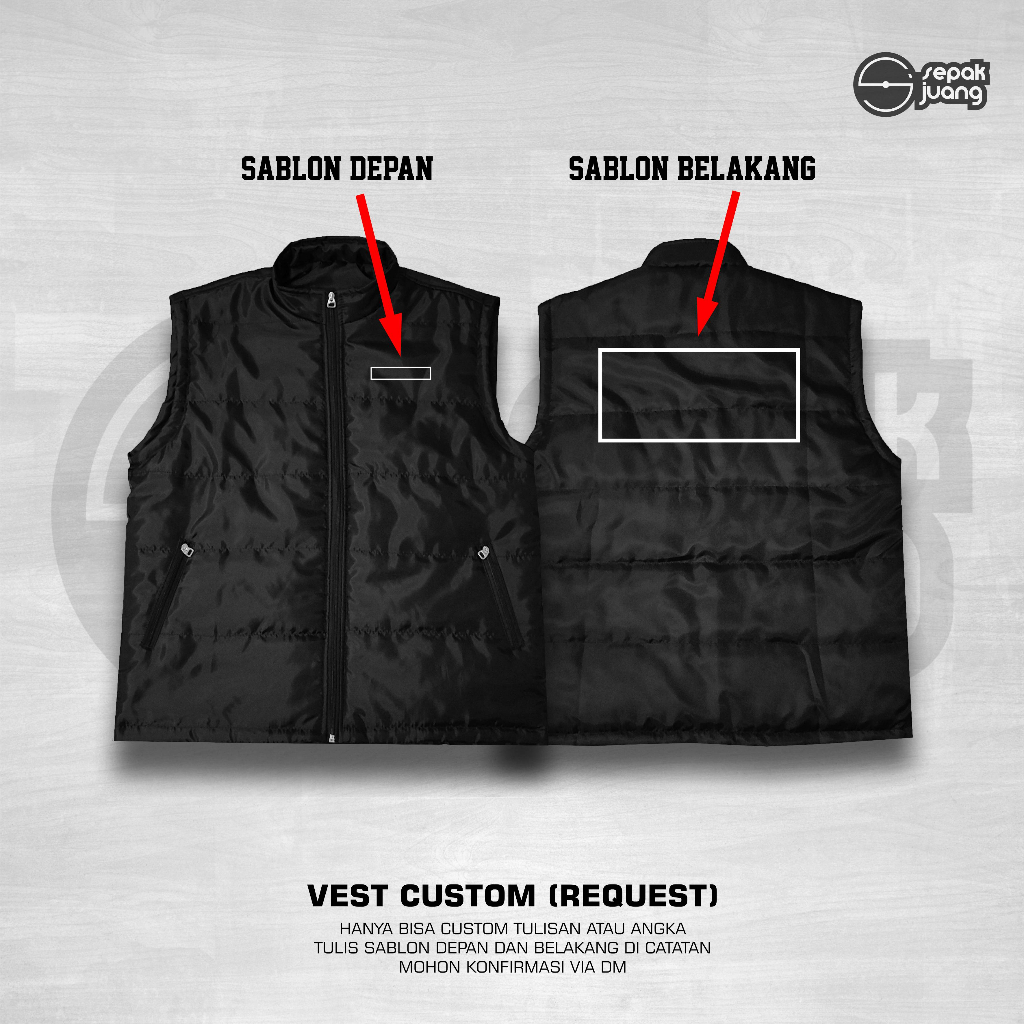 Jual Vest Custom / Vest DX Custom / Rompi | Shopee Indonesia