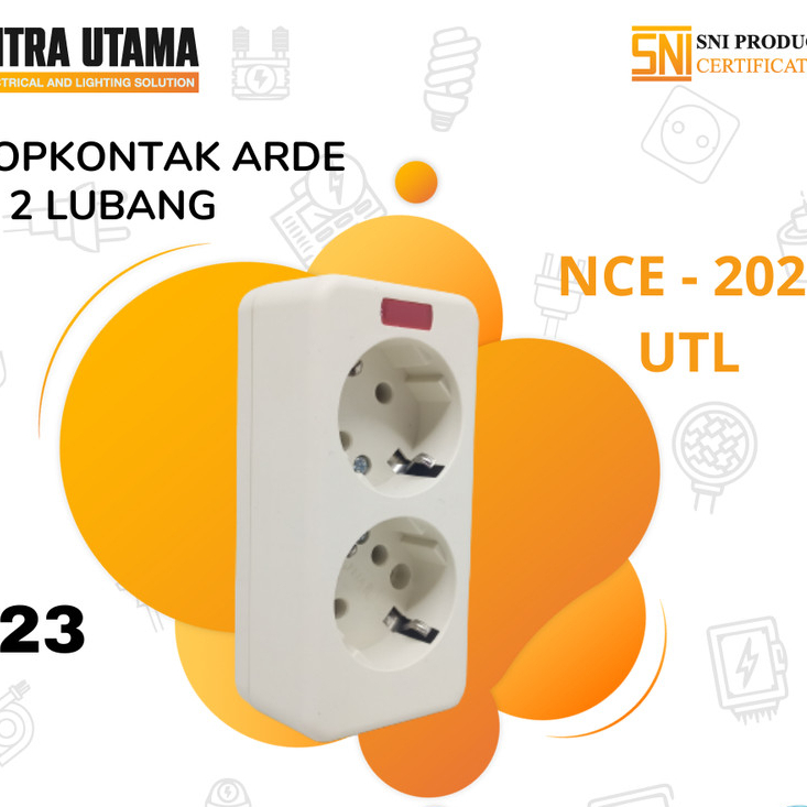 Jual STOP KONTAK NCE 202UTL 2L NEW k0623 | Shopee Indonesia