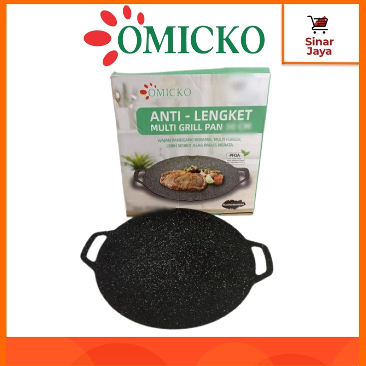 Jual OMICKO Multi Grill Pan Bulat / Wajan Keramik (Anti Lengket ...