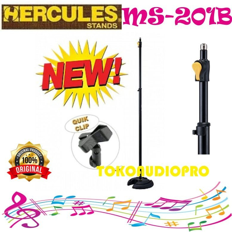 Jual Hercules MS201B Plus Round Base Straight Microphone Stand Ms-201B ...