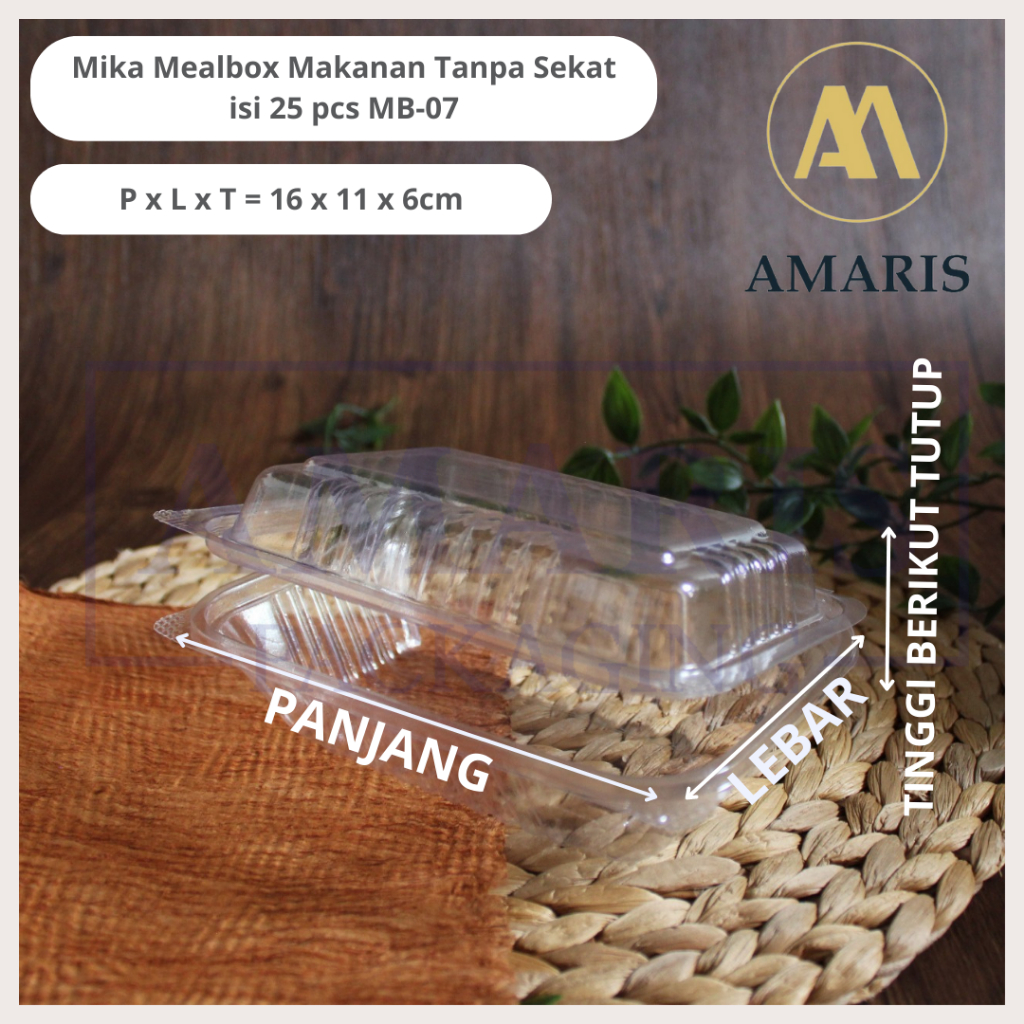 Jual Mika Mealbox Makanan Isi 25 Pcs MB-07 Amaris Packaging | Shopee ...