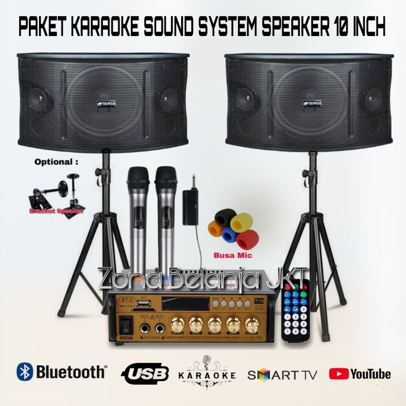 Jual PAKET KARAOKE SOUND SYSTEM SPEAKER 10 INCH AMPLI USB BLUETOOTH MIC ...