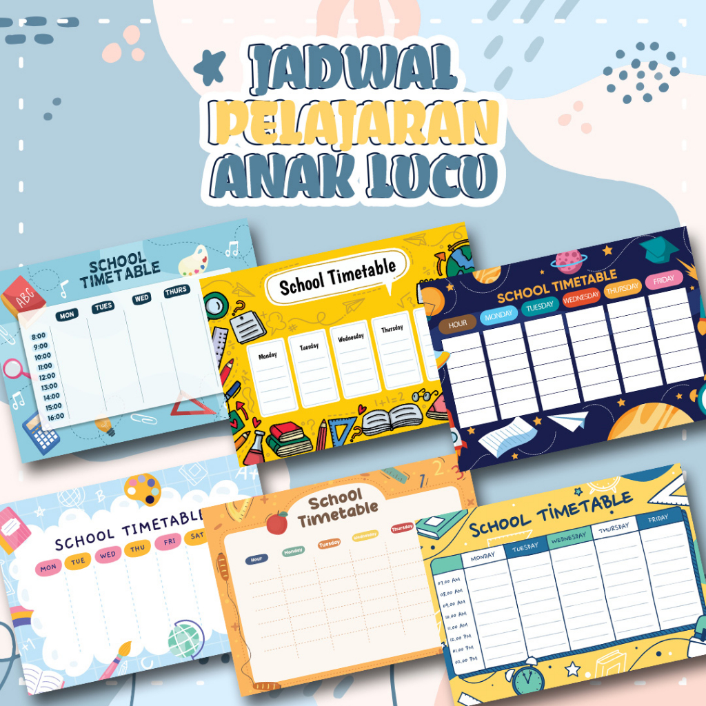 Jual JADWAL PELAJARAN/ ROSTER PELAJARAN SEKOLAH | Shopee Indonesia