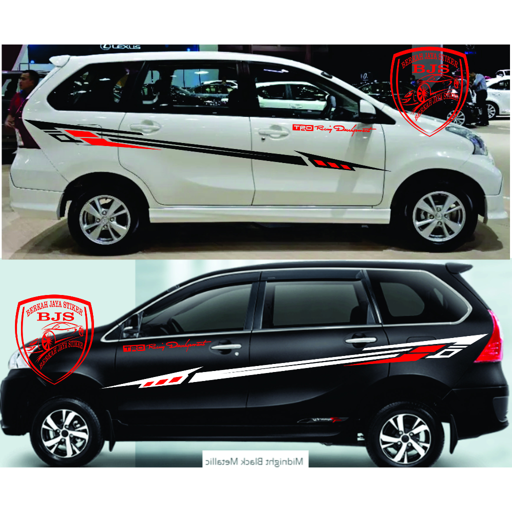 Jual STIKER STRIPING MOBIL AVANZA VELOZ XENIA STICKER MOBIL WARNA HITAM ...