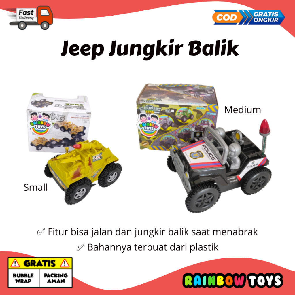 Jual Mainan Mobil Mobilan Jeep Polisi Roda Gila Jungkir Balik Tumbling ...
