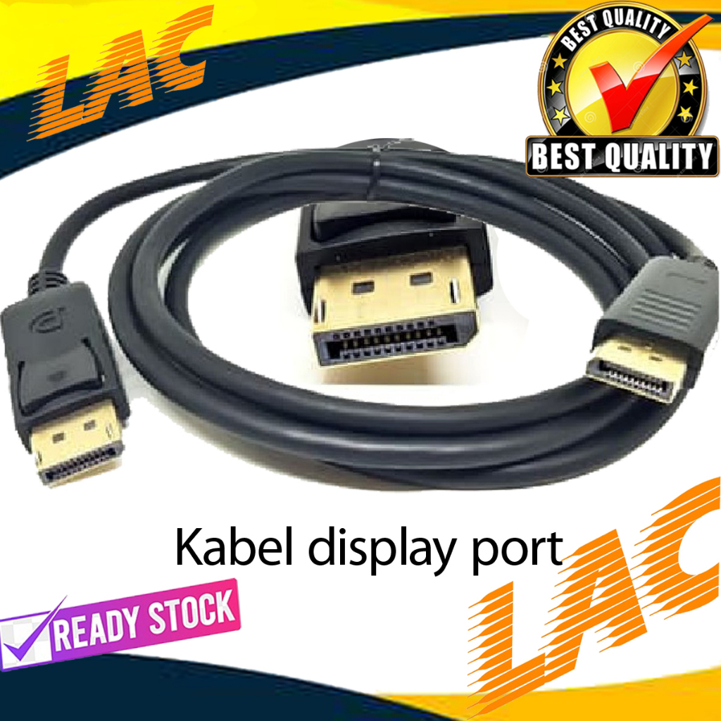 Jual KABEL DISPLAY PORT TO DISPLAY PORT 1.8M / KABEL DP TO DP / KABEL ...