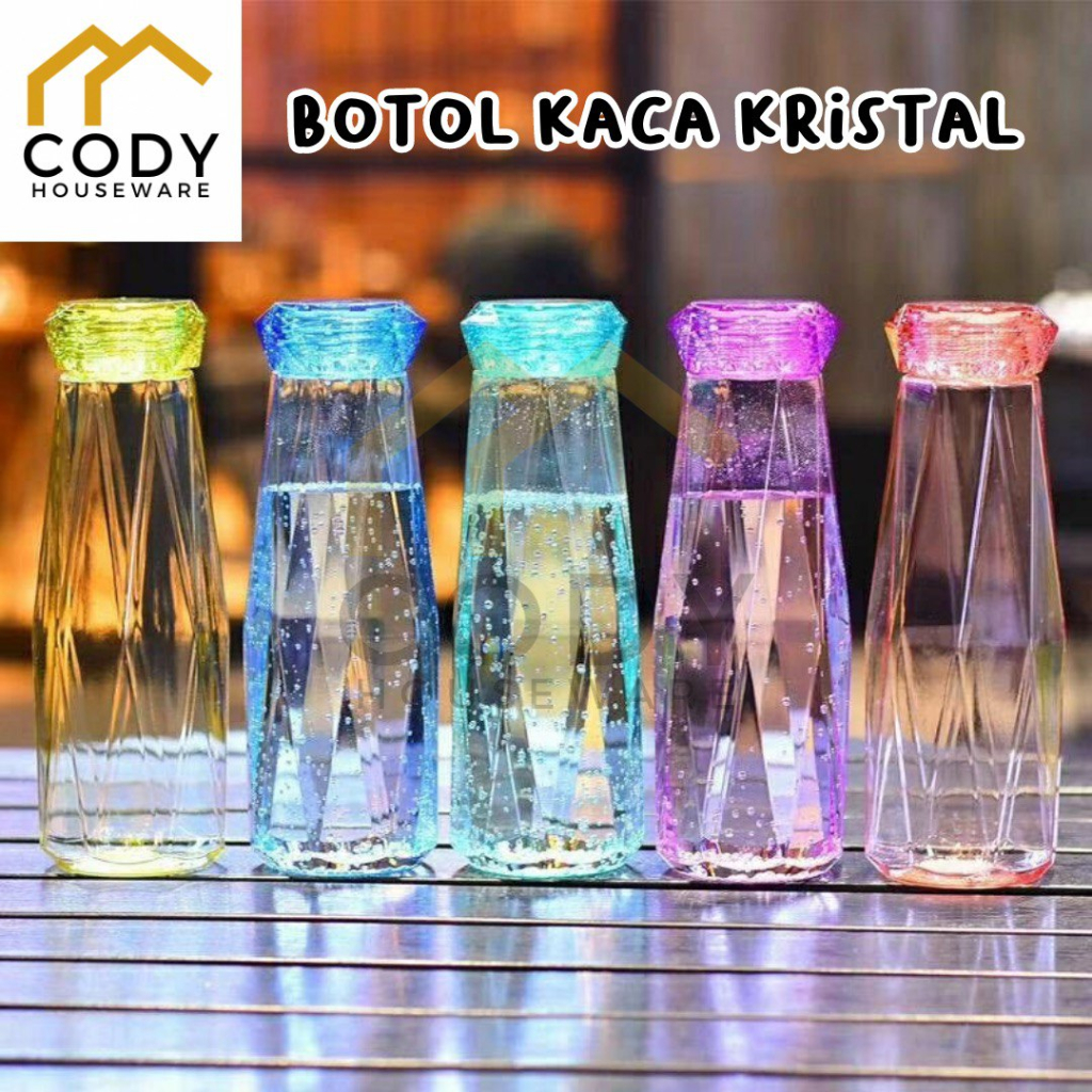Jual CODY Botol Minum Kaca Kristal Diamond Botol Tumbler Unik Crystal ...
