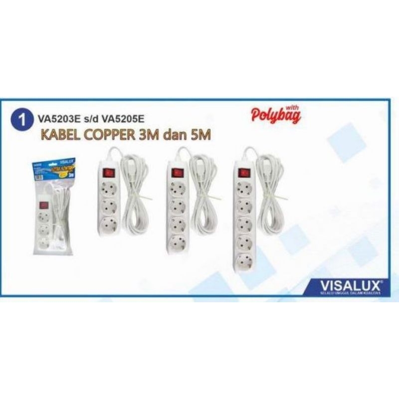 Jual Colokan Perpanjangan Stopkontak Arde Visalux Kabel Full 5 Meter ...